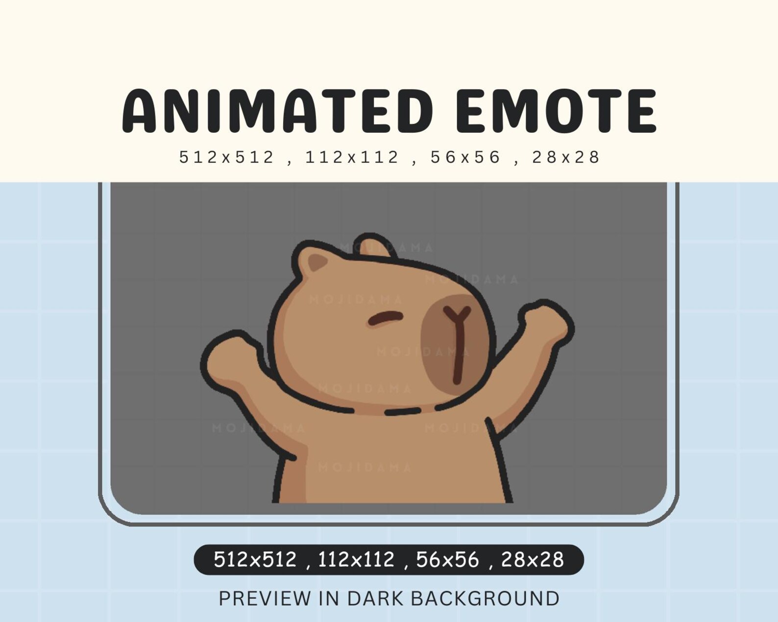 Dabz Capybara Twitch Emotes Animation Cute Chibi Animated Capy Bara ...