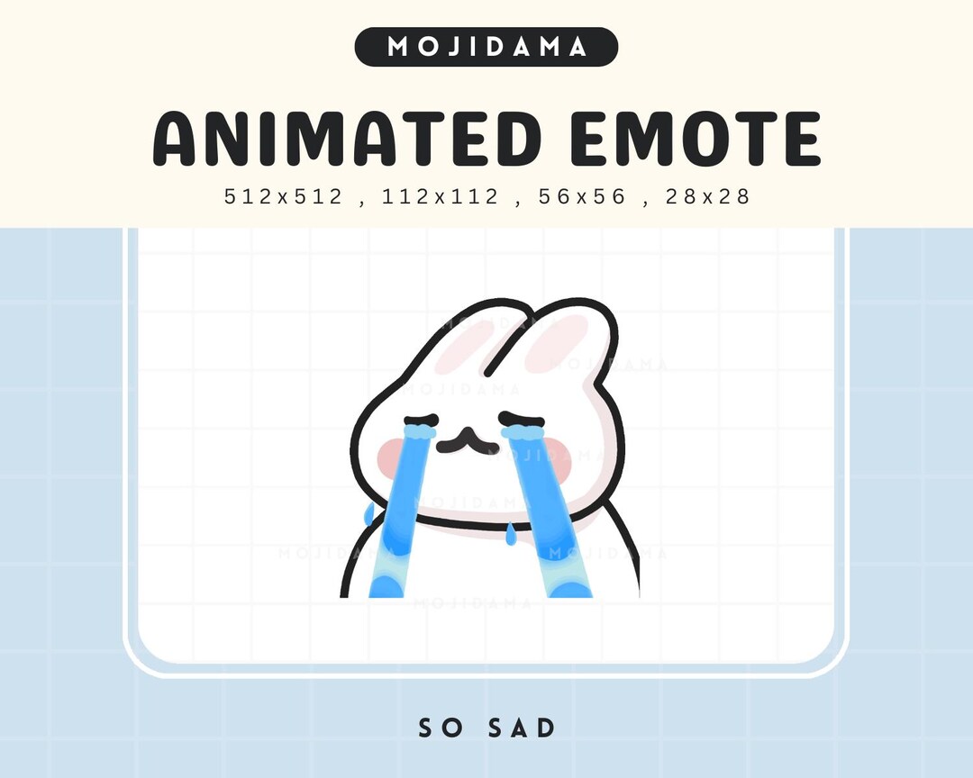 Sad Bunny Twitch Emotes Animated Stream Animation Cute Chibi Cry Rabbit ...