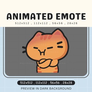 Orange Cat Emotes Twitch Animation Grumpy Kitty Angry Chibi Kitten Cute ...