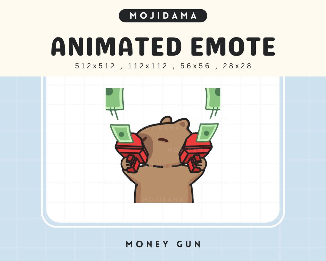 Capybara Twitch Emotes Animation Money Rich Cute Chibi Animated Capy ...
