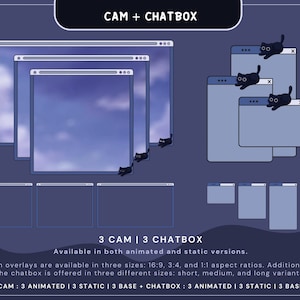 Cat Stream Animation Overlay Kitty Twitch Pack Cute Dark Spooky ...