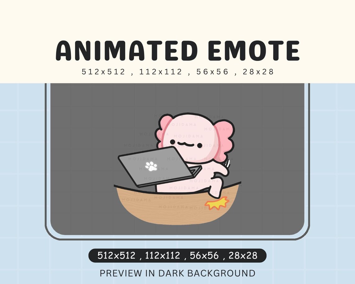 Axolotl Smash Emotes Twitch Animated Tantrum Break Laptop Angry Emote ...