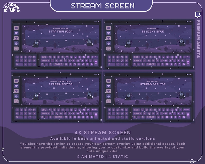 Halloween Ghost Stream Pack: Bunny Twitch Animated Overlay Rabbit ...