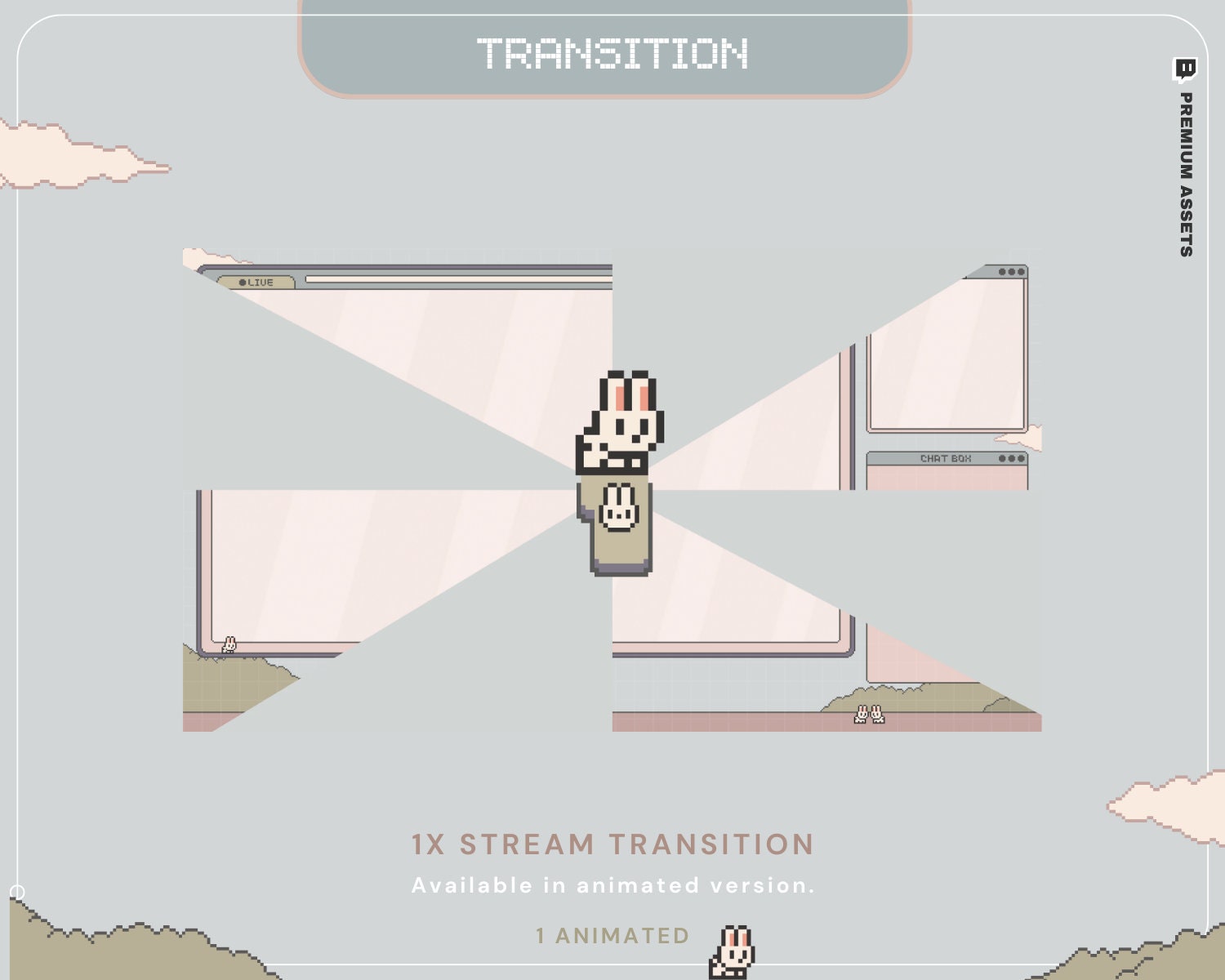 Bunny Twitch Animation Stream Overlay Animado Lindo Conejo - Etsy México