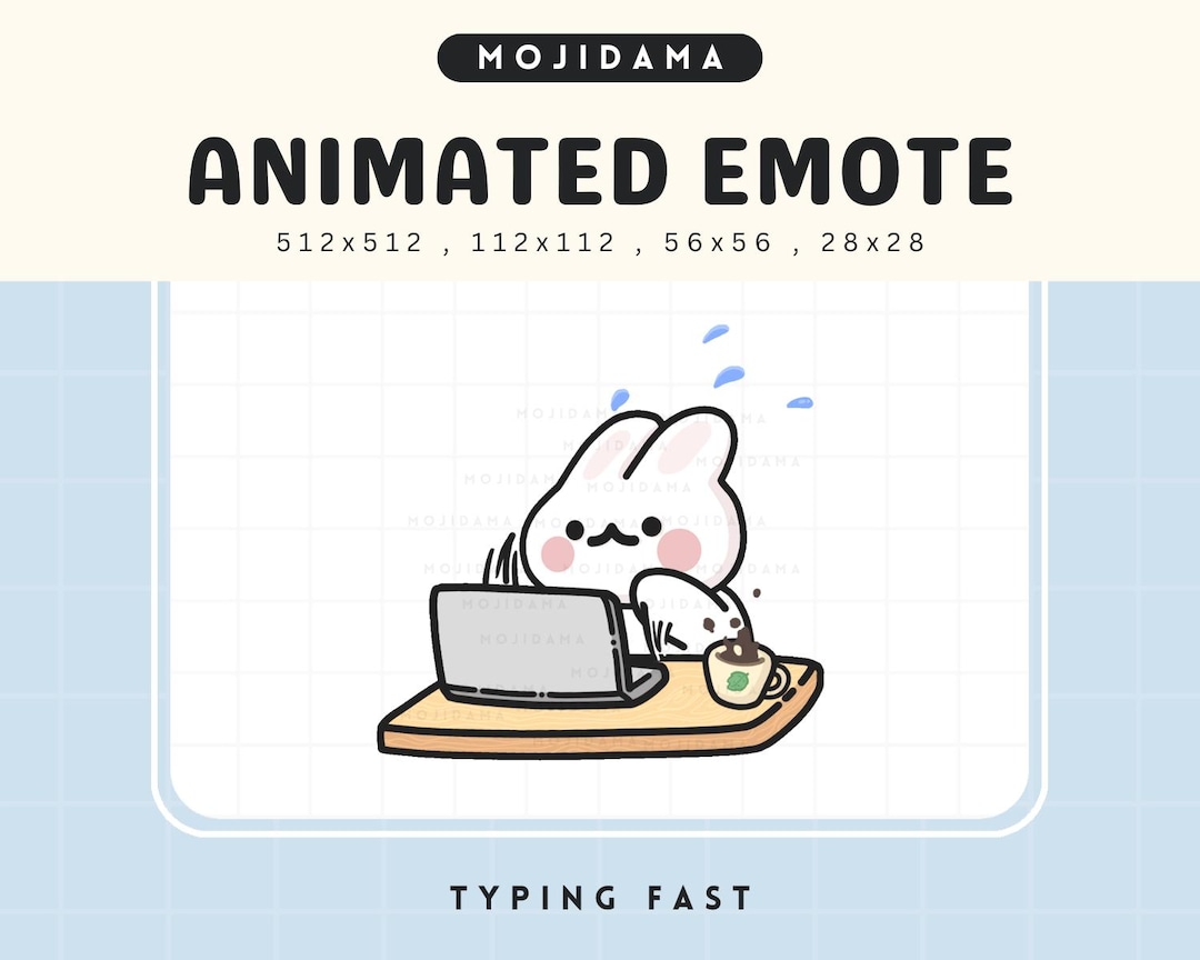 Bunny Typing Twitch Emotes Keyboard Animated Rabbit Panic Cute Emote ...