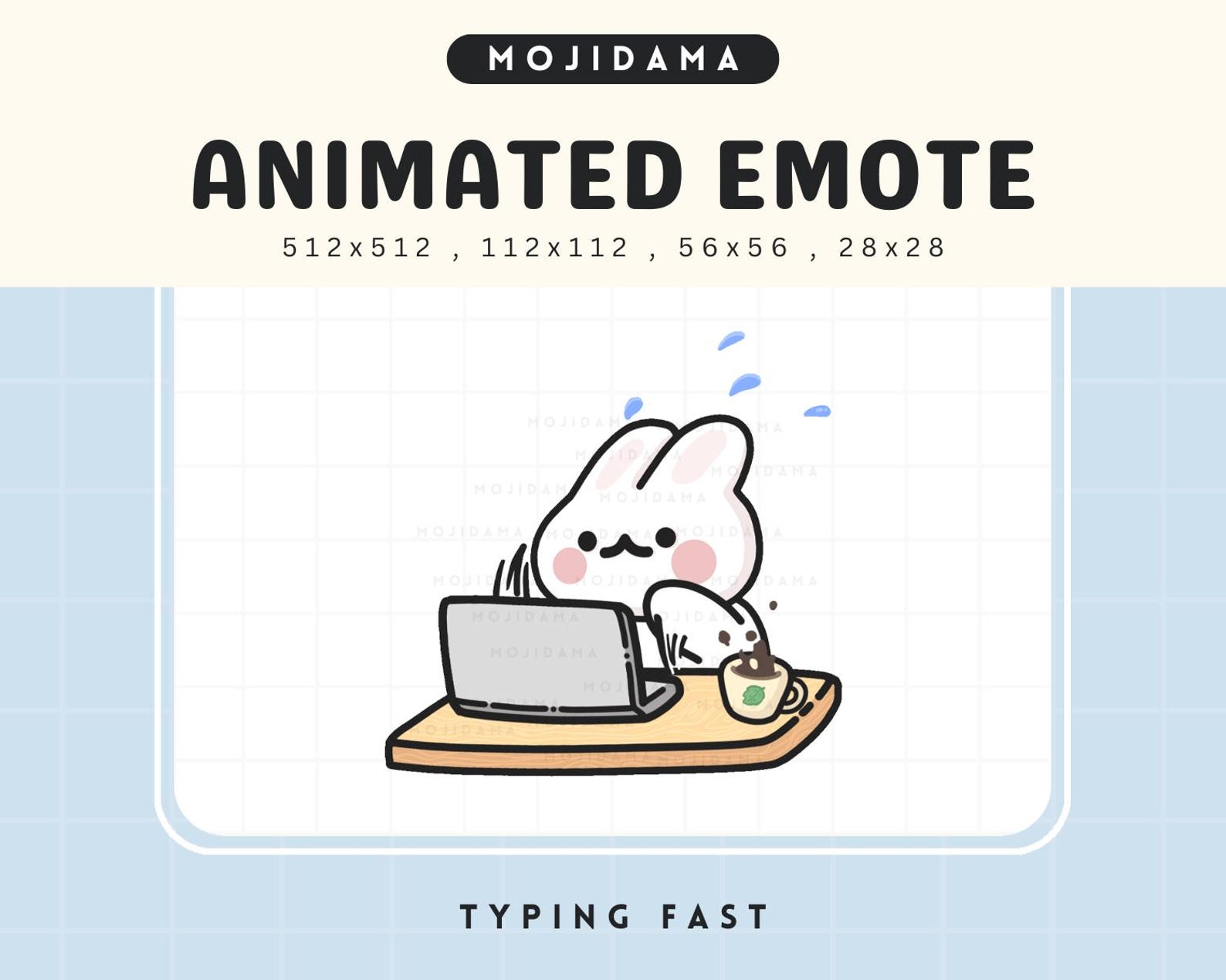 Bunny Typing Twitch Emotes Keyboard Animated Rabbit Panic Cute Emote ...
