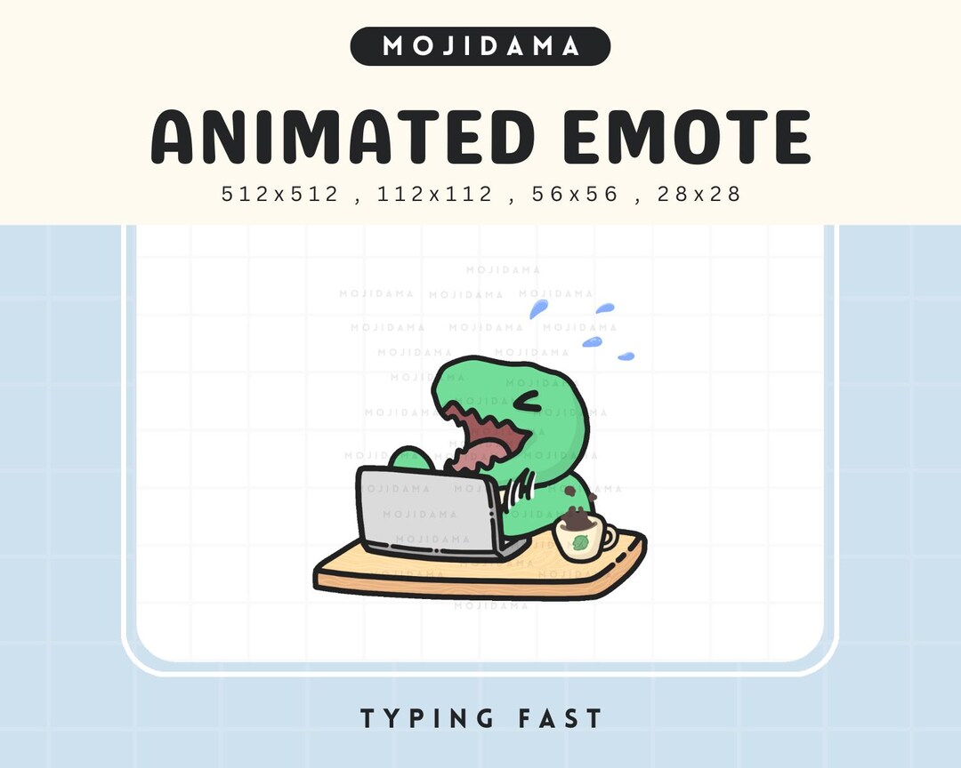 Tyrex Typing Emotes Animation: Funny Twitch Animated Dinosaur Emotes ...