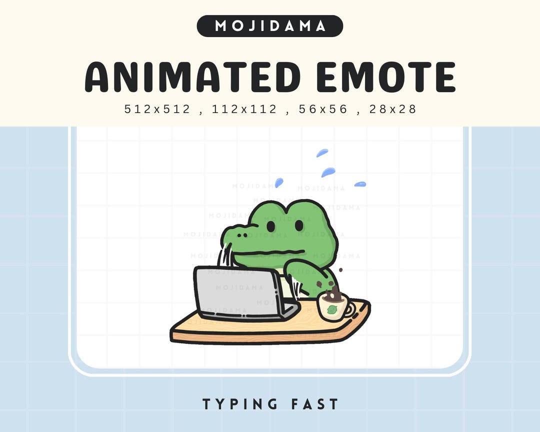Crocodile Typing Emotes Twitch Keyboard Animated Alligator Panic Cute ...