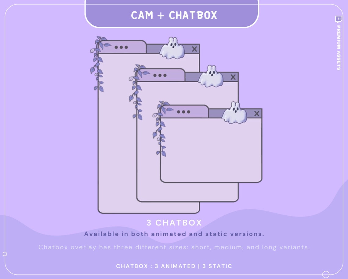 Chatbox Stream Chat Overlay Purple Pink Animation Bunny Twitch Overlays ...