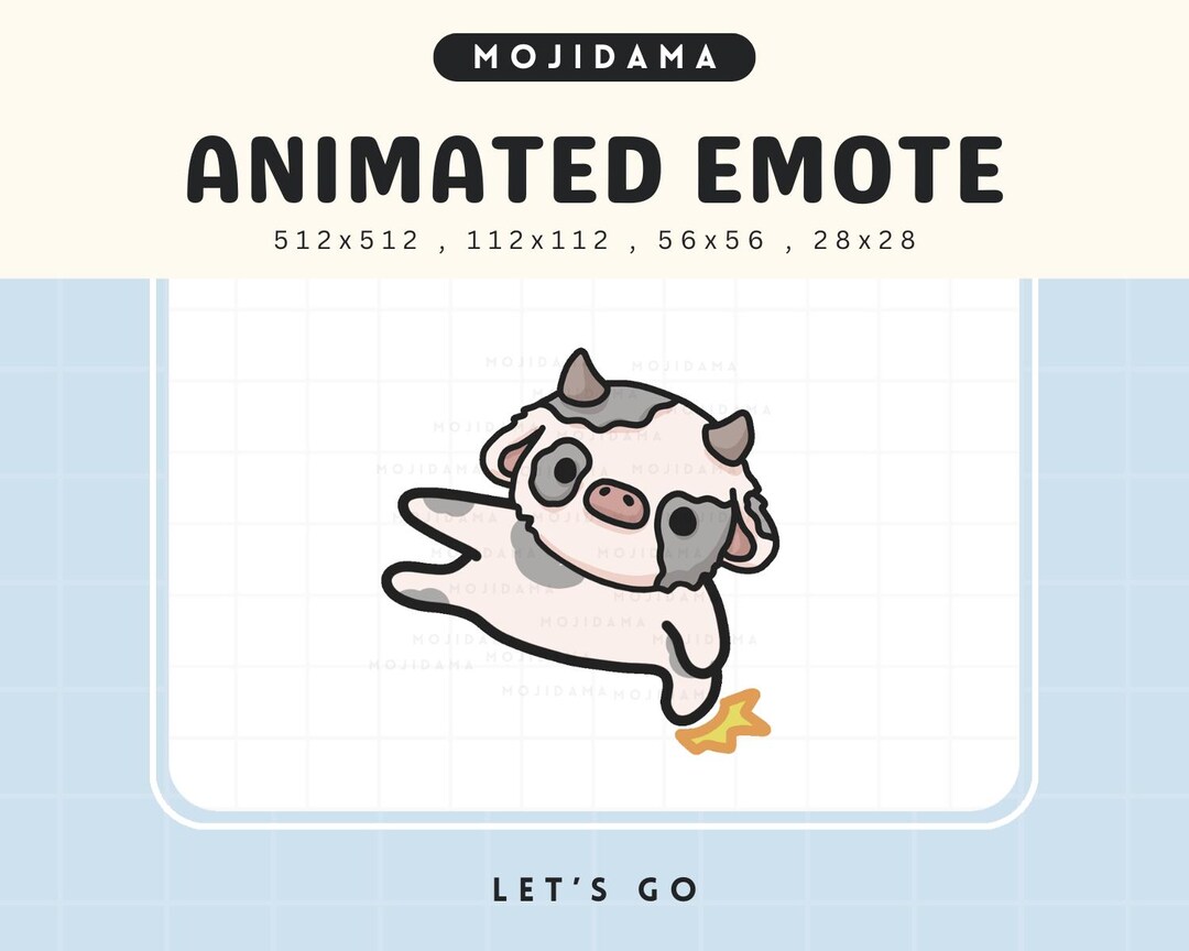 Cow Hype Twitch Emotes Gg Animated Excited Anxious Crazy Cattle Farm ...