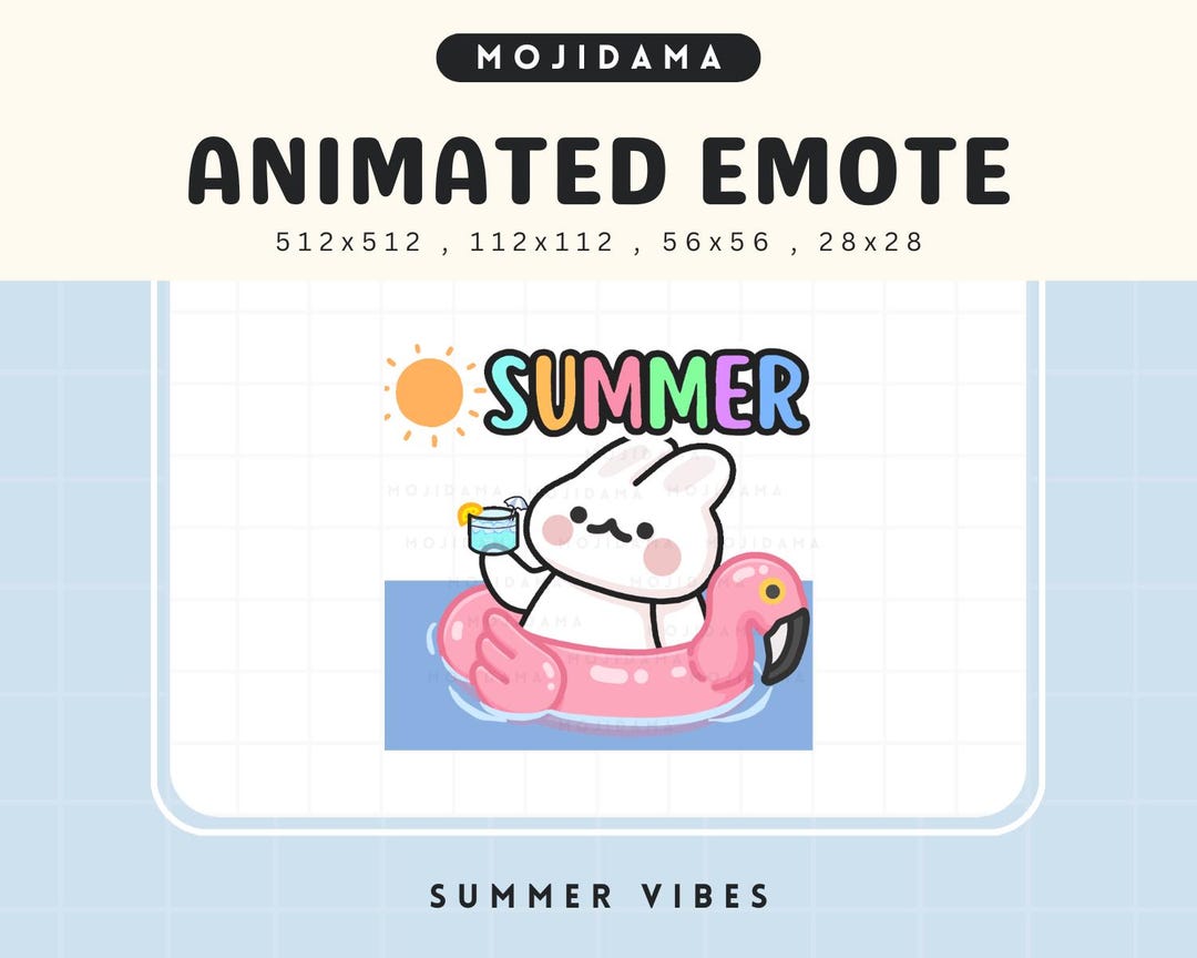 Bunny Summer Animated Twitch Emotes: Beach Vibes (digital Download) - Etsy