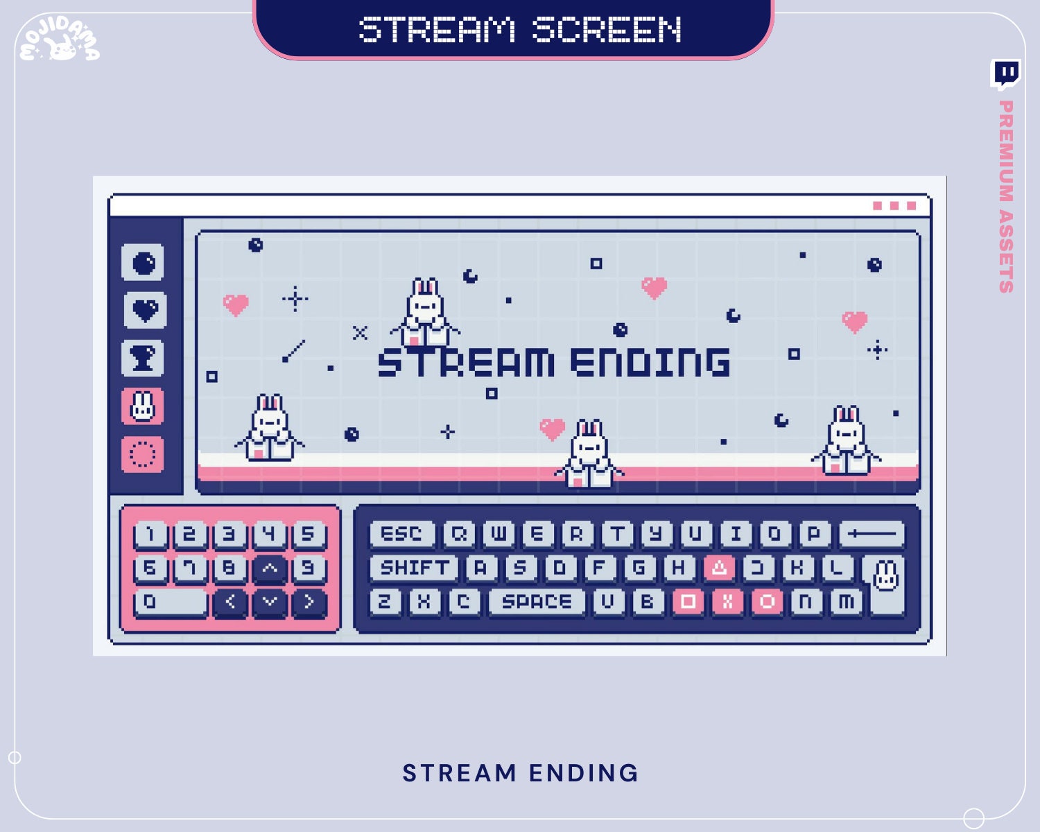Bunny Twitch Screen Animation Cute Lofi Aesthetic Stream Scene Rabbit ...