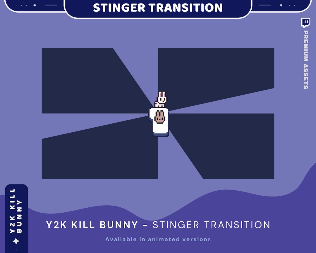 Blue Twitch Stinger Transition Animation Cat Overlay OBS Studio ...