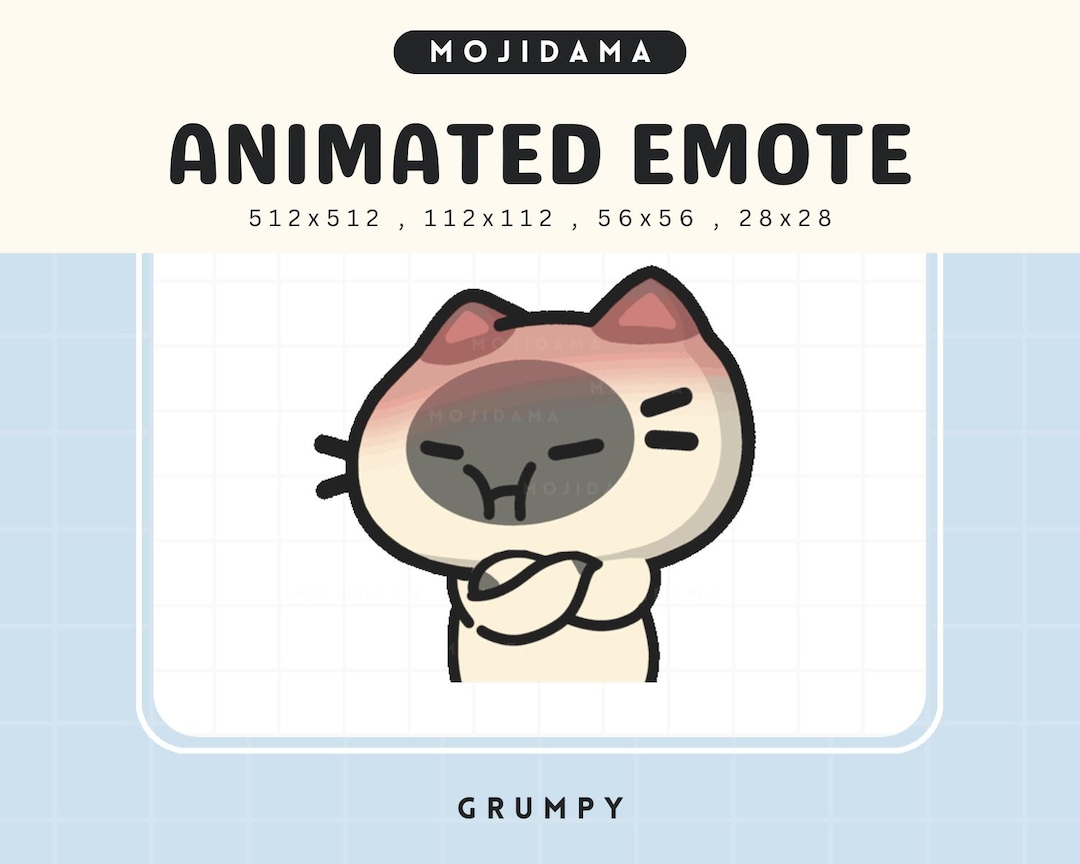 Siamese Cat Twitch Emotes Animation Grumpy Kitty Angry Chibi Kitten ...