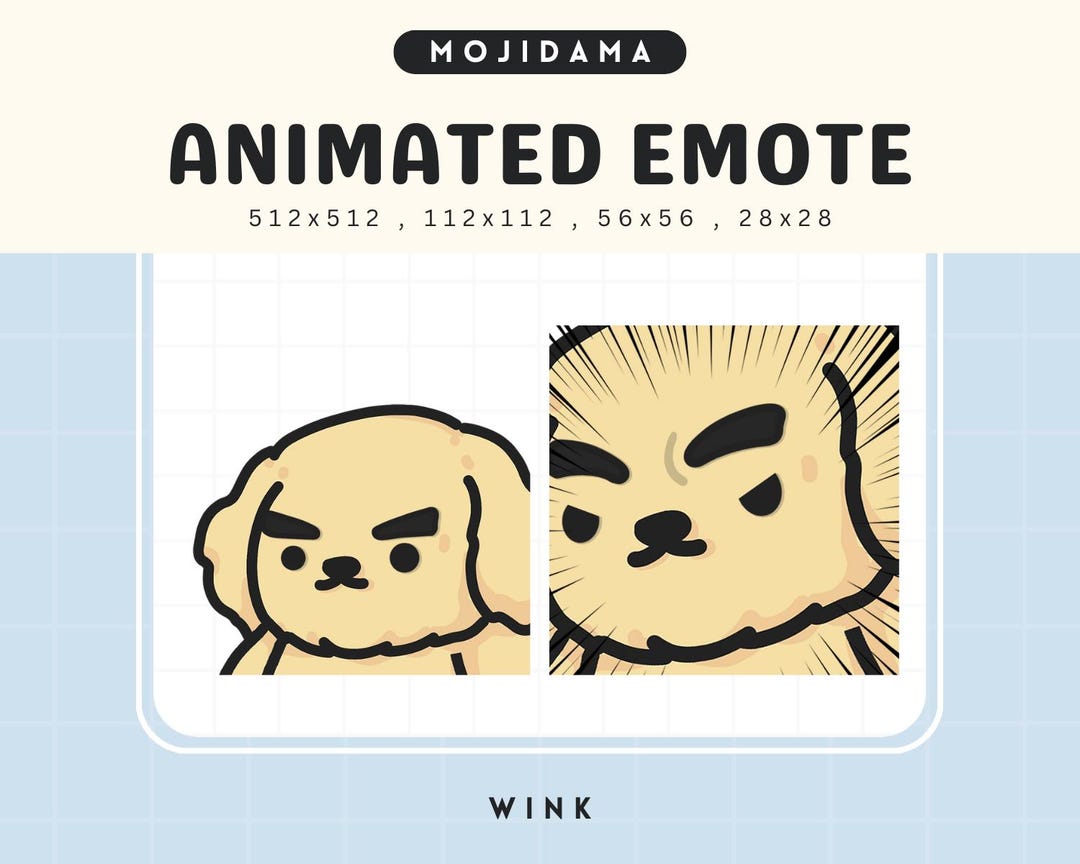 Animated Golden Retriever Twitch Emote: Funny Puppy Wink (digital ...