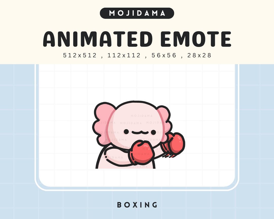 Axolotl Emotes Animation: Cute Chibi Twitch Animated Punching Meme ...