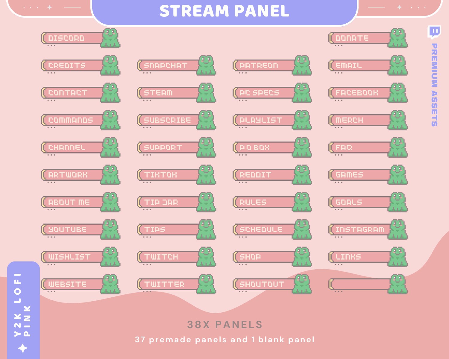 Lofi Pink Stream Panel Twitch Frog Cat Funny Cozy Room Aesthetic Panels ...