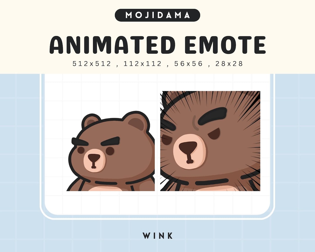 Bear Twitch Emotes Animation Serious Wink Funny Cute Chibi Animated ...