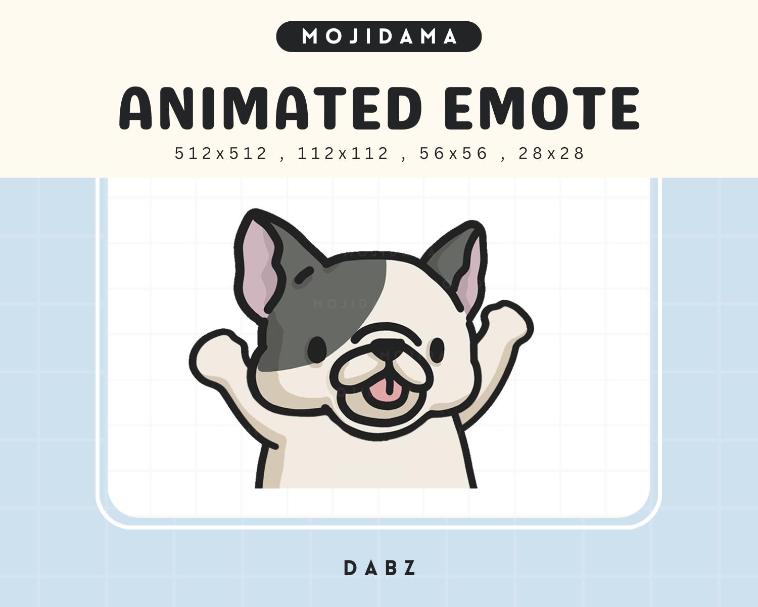 Dog Dabz Twitch Emotes Animation Black French Bulldog Cute Chibi ...