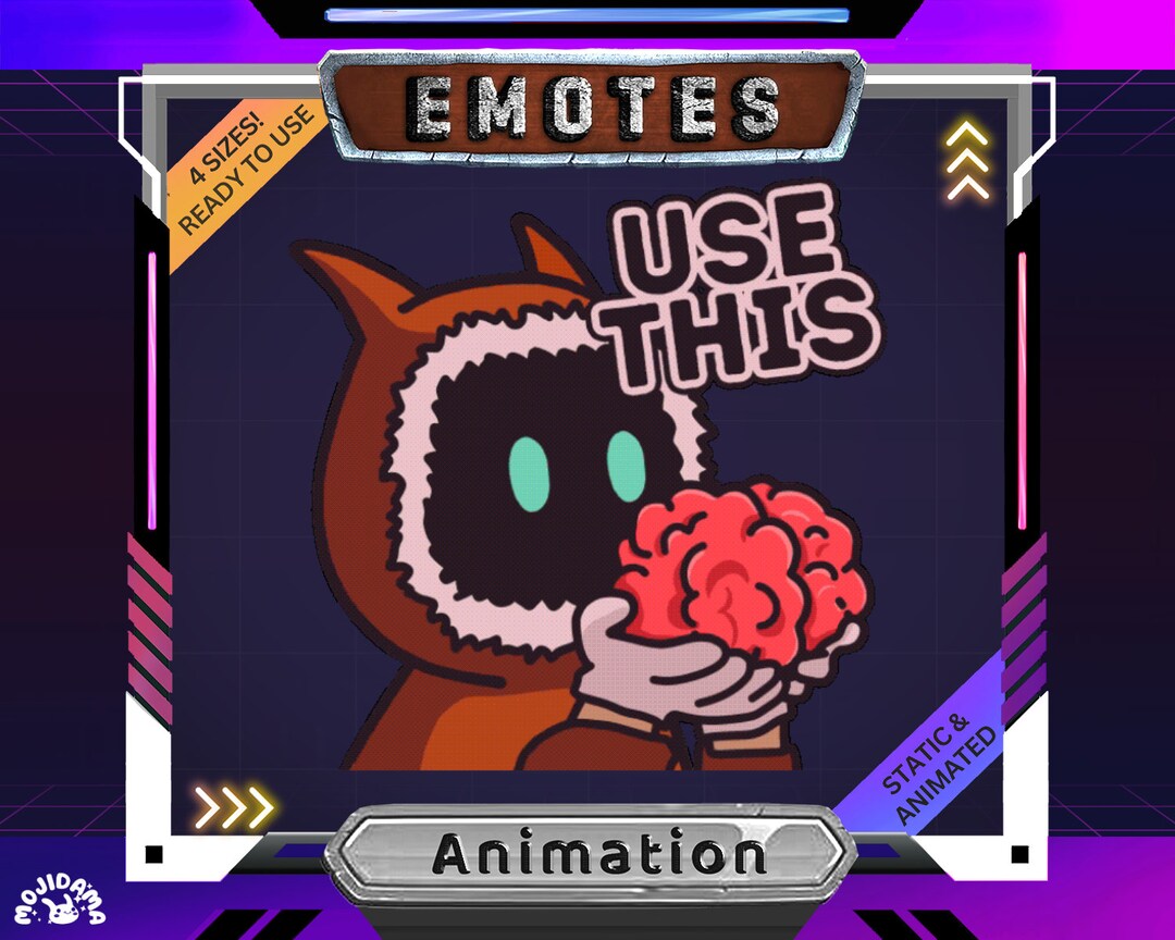 Brain Twitch Emotes Animation Cute Ghost Skull Stream Cat Halloween ...