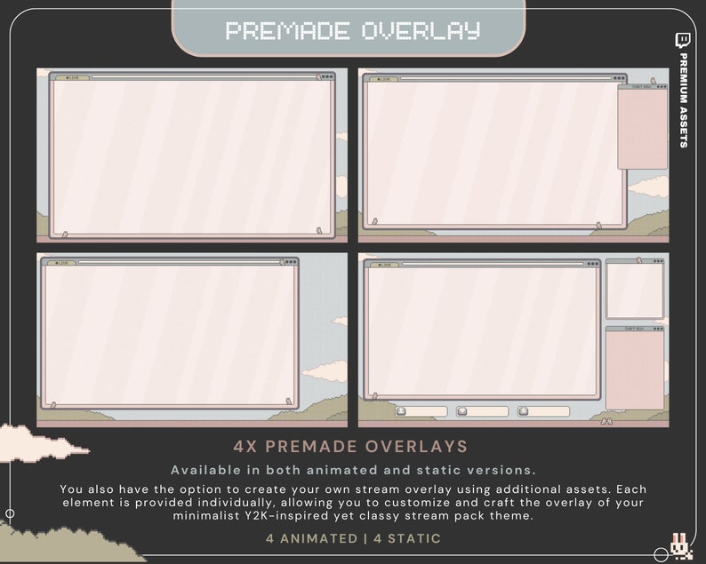 Bunny Twitch Animation Stream Overlay Animated Cute Rabbit Aesthetic ...