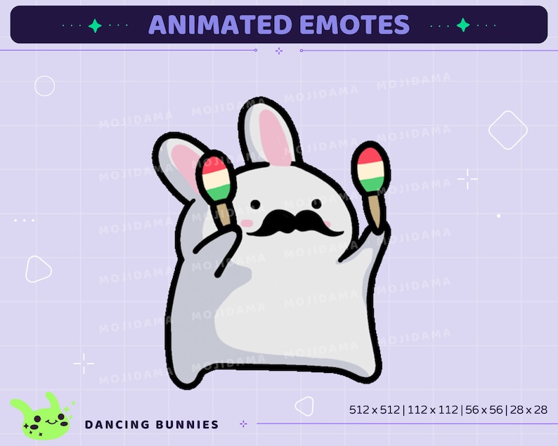 Dancing Bunnies Animated Emotes: Twitch/kick/discord (digital Download ...
