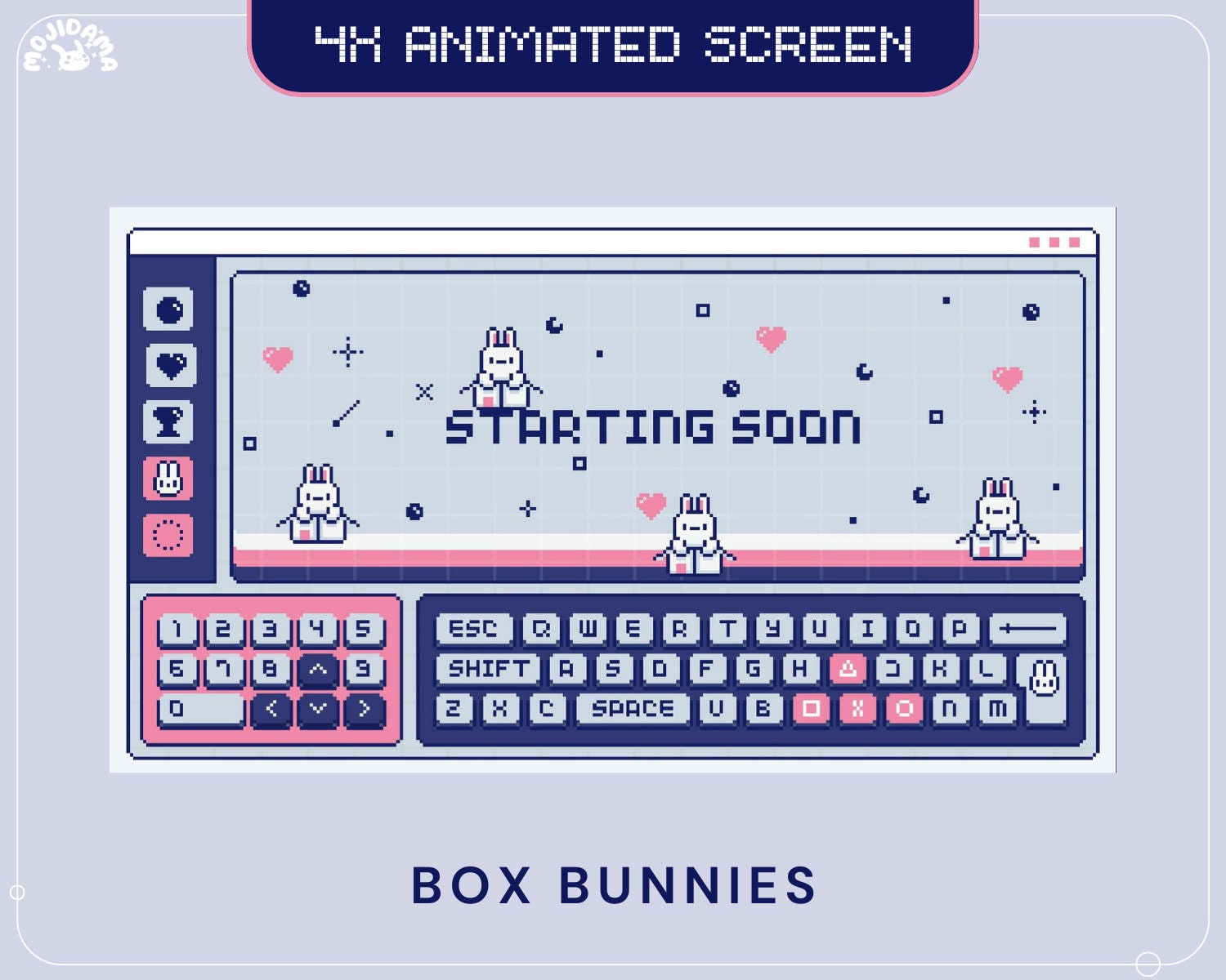 Bunny Twitch Screen Animation Cute Lofi Aesthetic Stream Scene Rabbit ...