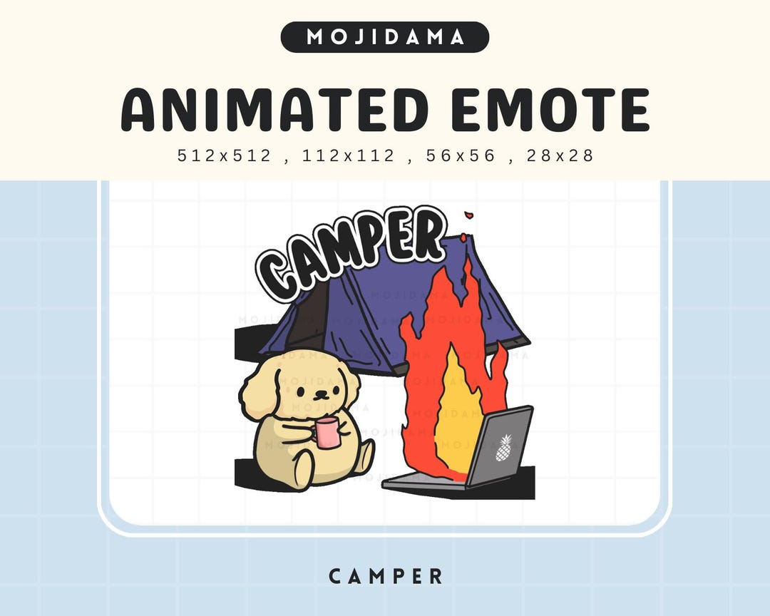 Golden Retriever Twitch Emote: I'm Fine Chibi Kawaii Animation (digital ...