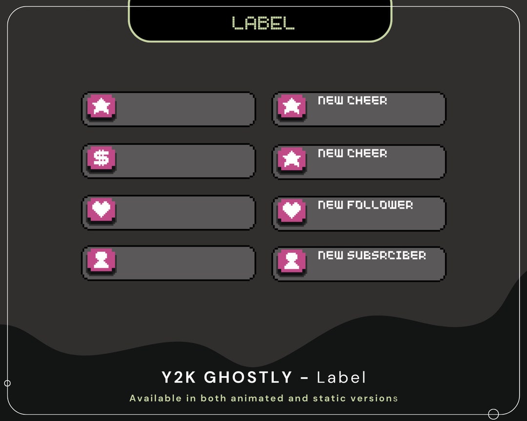 Dark Black Twitch Label Animation Halloween Ghost Animated Stream ...