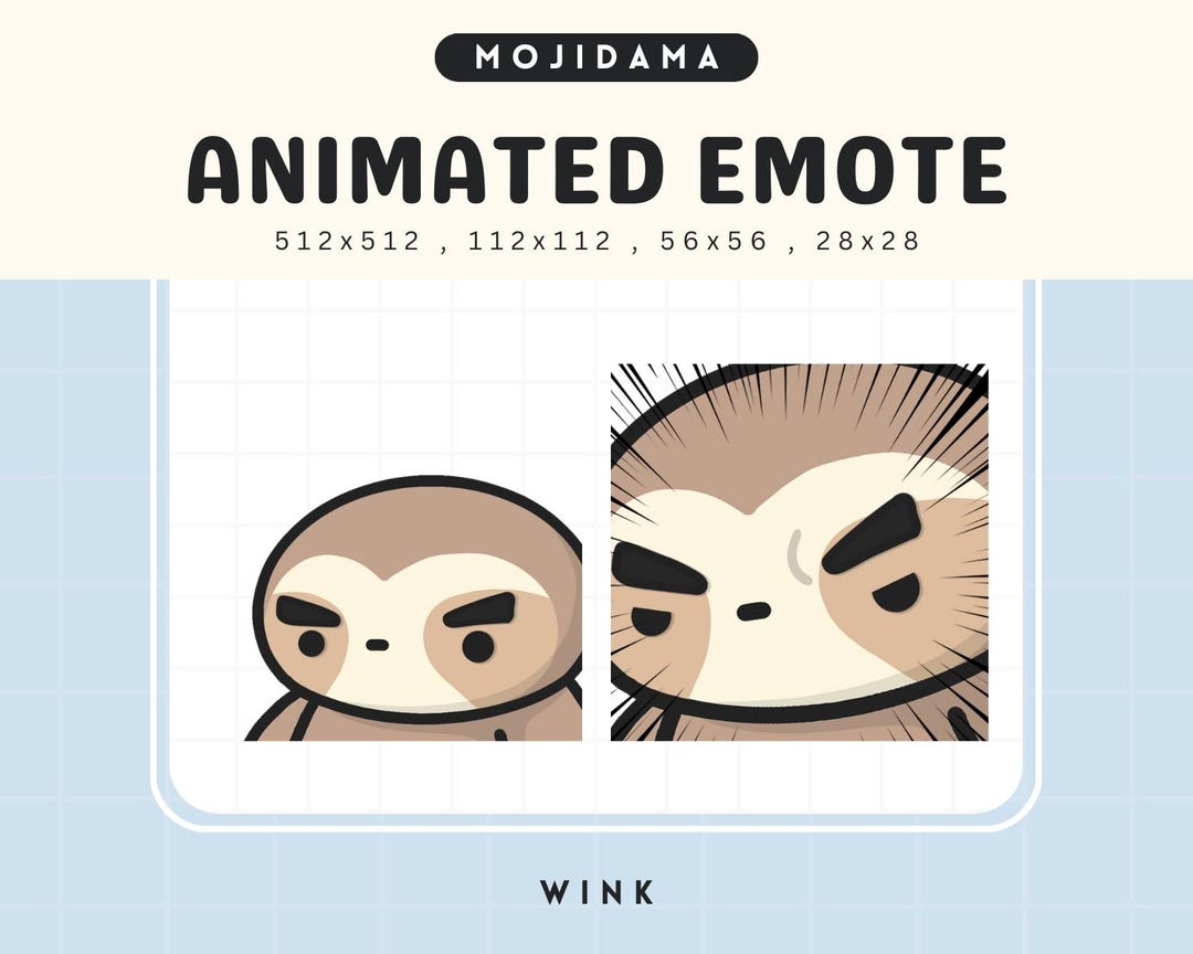 Sloth Twitch Emotes Animation Serious Face Wink Animated Funny Cute ...