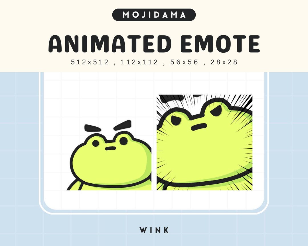 Frog Twitch Emotes Animation Serious Wink Funny Cute Chibi Animated ...