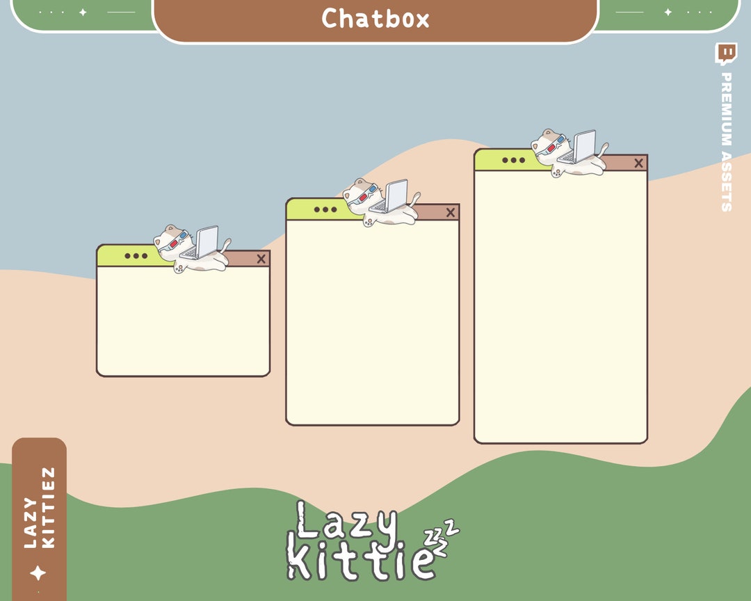 Cat Twitch Chatbox Animation Overlays Animated Green Kitty Chat Obs ...