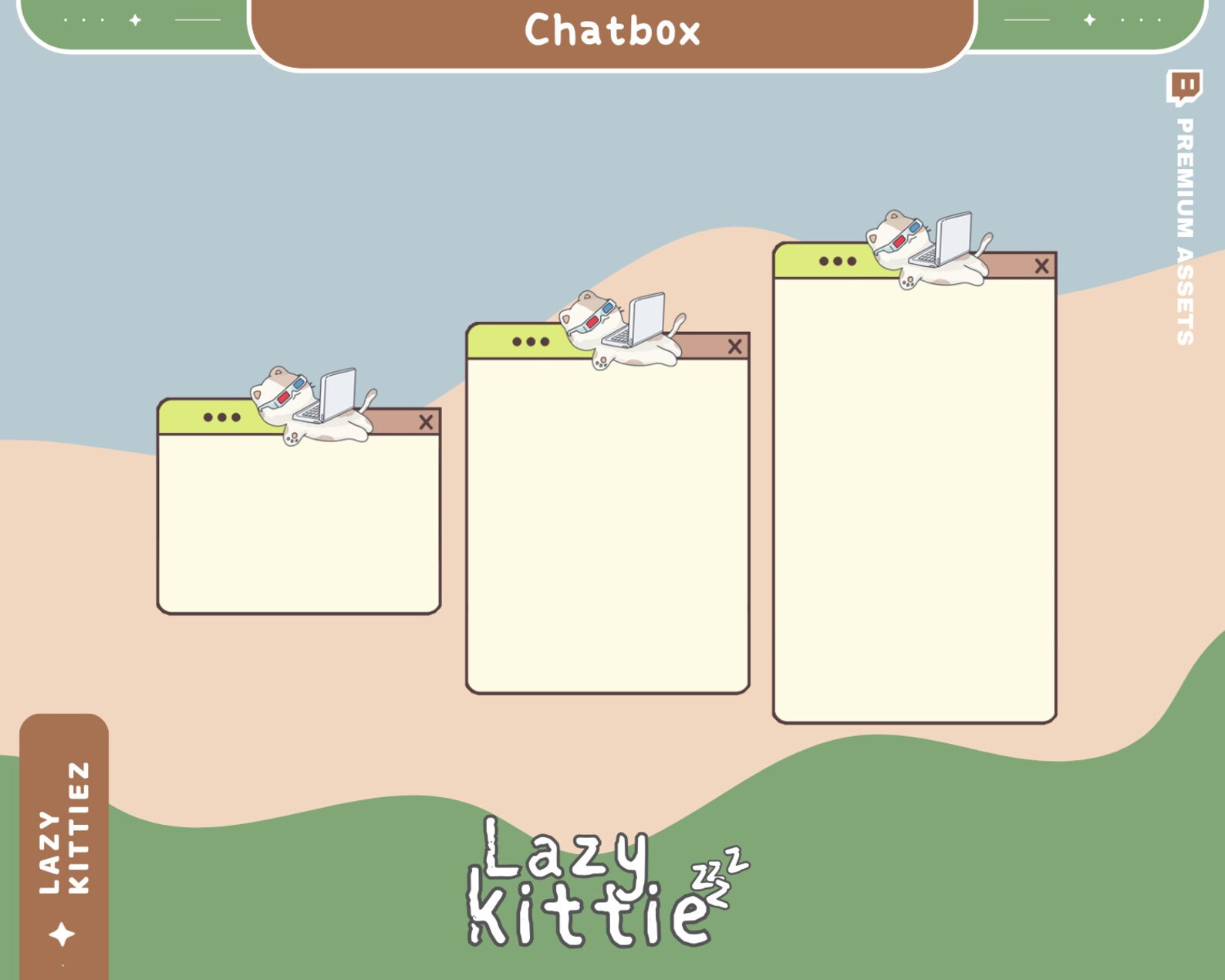 Cat Twitch Chatbox Animation Overlays Animated Green Kitty Chat Obs ...