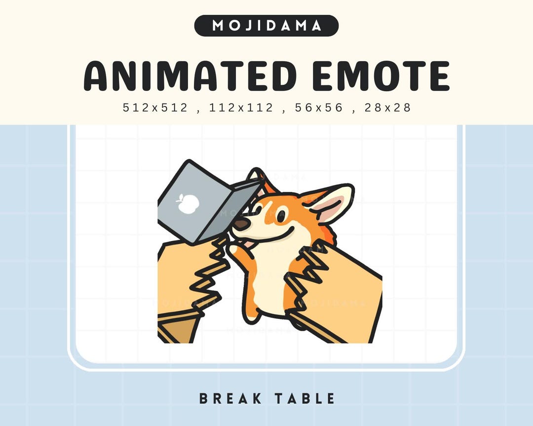 Corgi Dog Twitch Emotes Animation Angry Break Table Cute Chibi Animated ...