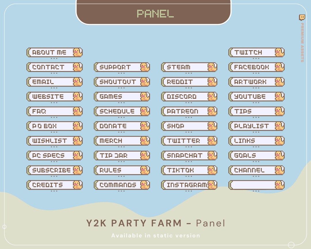 Cute Twitch Stream Panel Farming Game Aesthetic Duck Cow Panels Cute ...