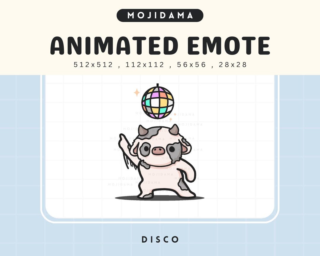 Cow Disco Emotes Twitch Dance Animated Hype Music Vibes Emote Animation ...