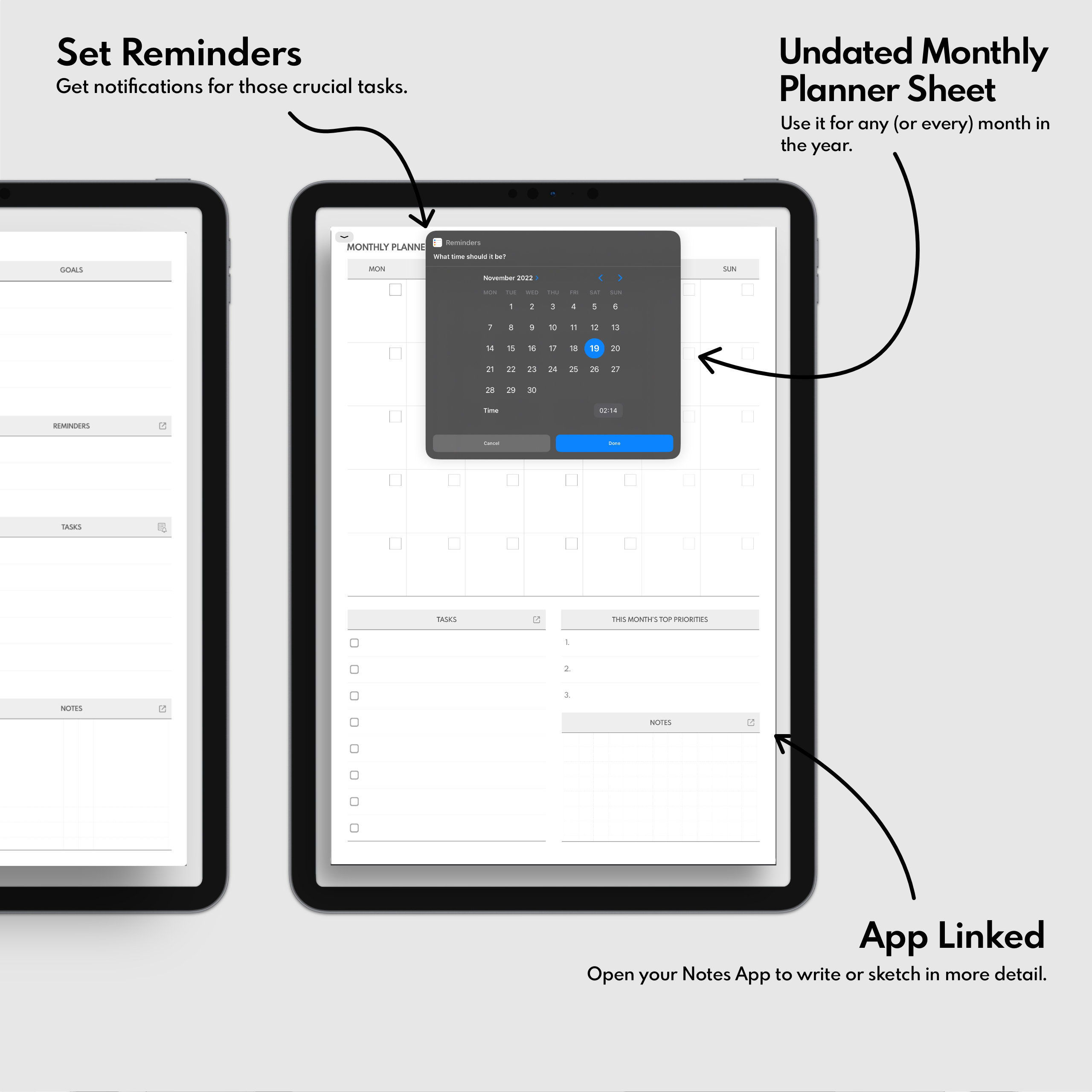 Goodnotes/notability Planner Sheets With Apple Calendar Integration ...