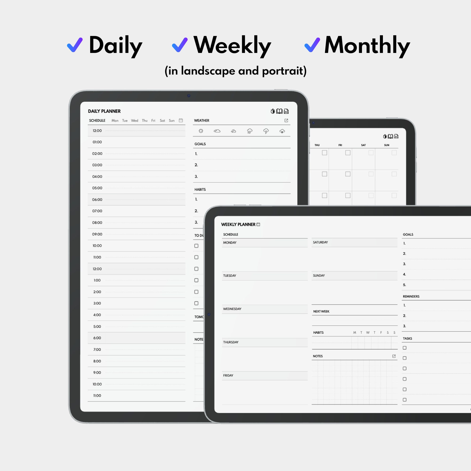 Planner Sheets With Apple Calendar & App Integration for Goodnotes ...