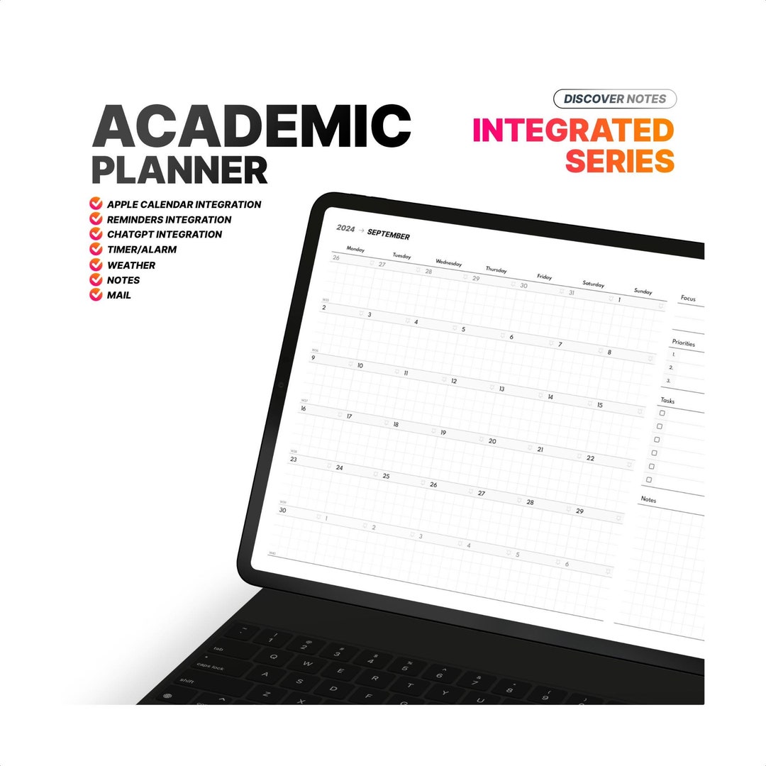 24/25 Academic Digital Planner With Apple Calendar Integration ...