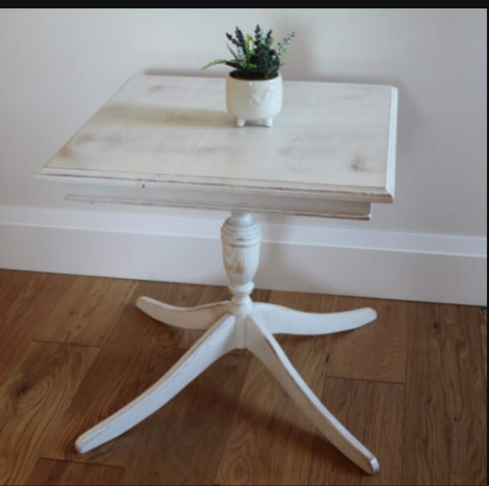 Pedestal End Table, Square, French Cottage , Farmhouse, French Country ...