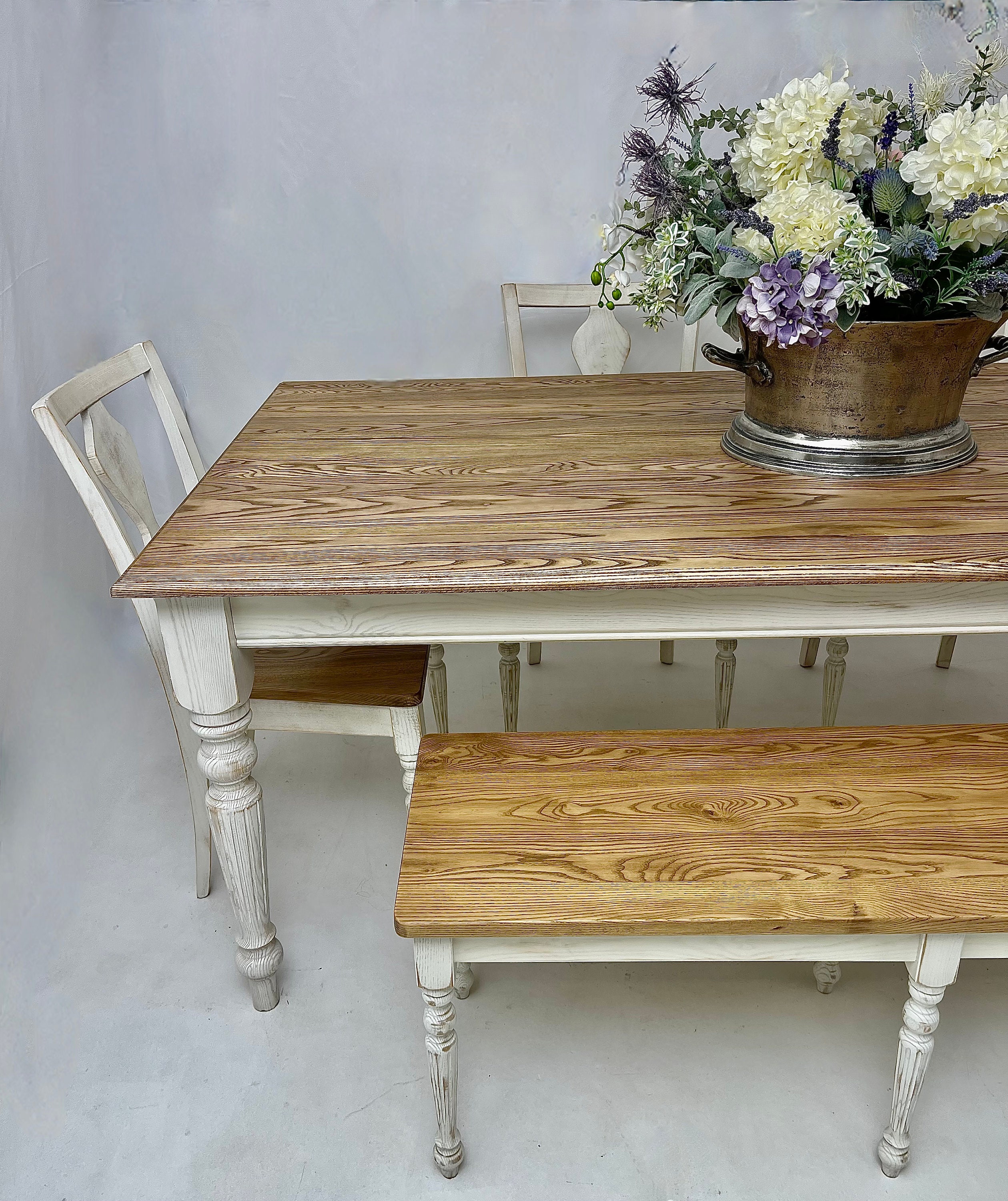 French Cottage Table, Farmhouse, Harvest Dining Table,rustic,distress ...