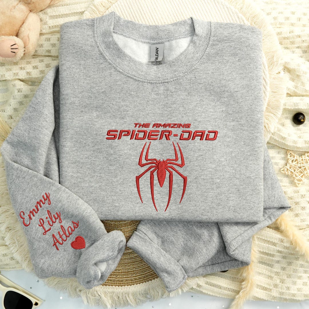 The Amazing Spider Dad Embroidered Sweatshirt, Personalized Shirt for ...