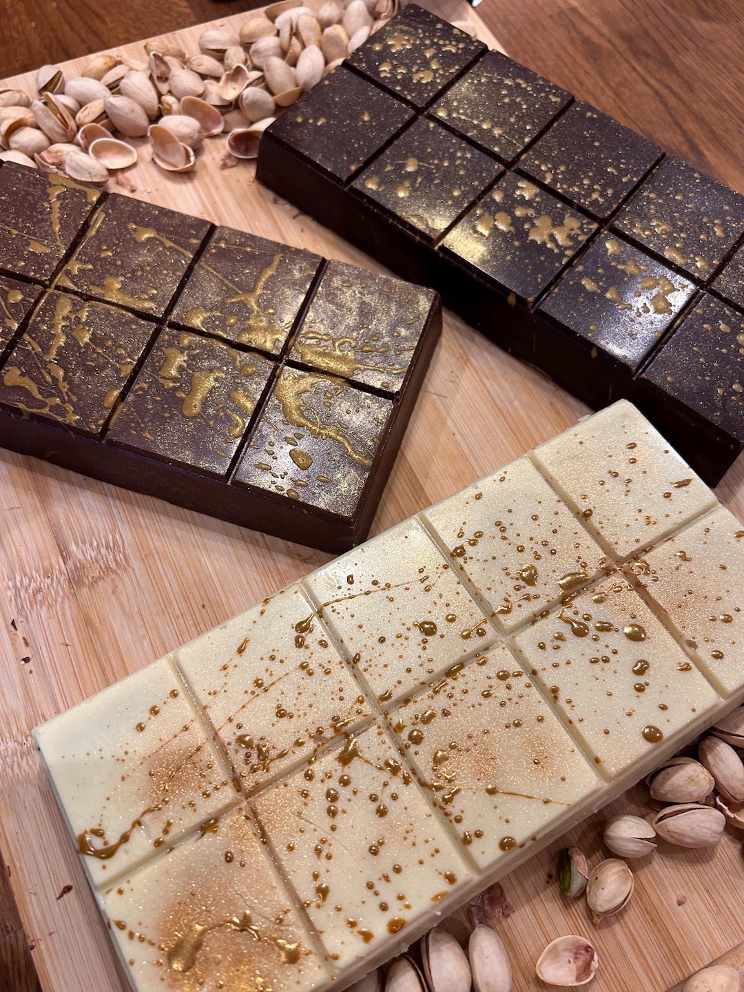 550g XL Viral Dubai Chocolate Bar Kunafa Pistachio Chocolate Bar, White ...