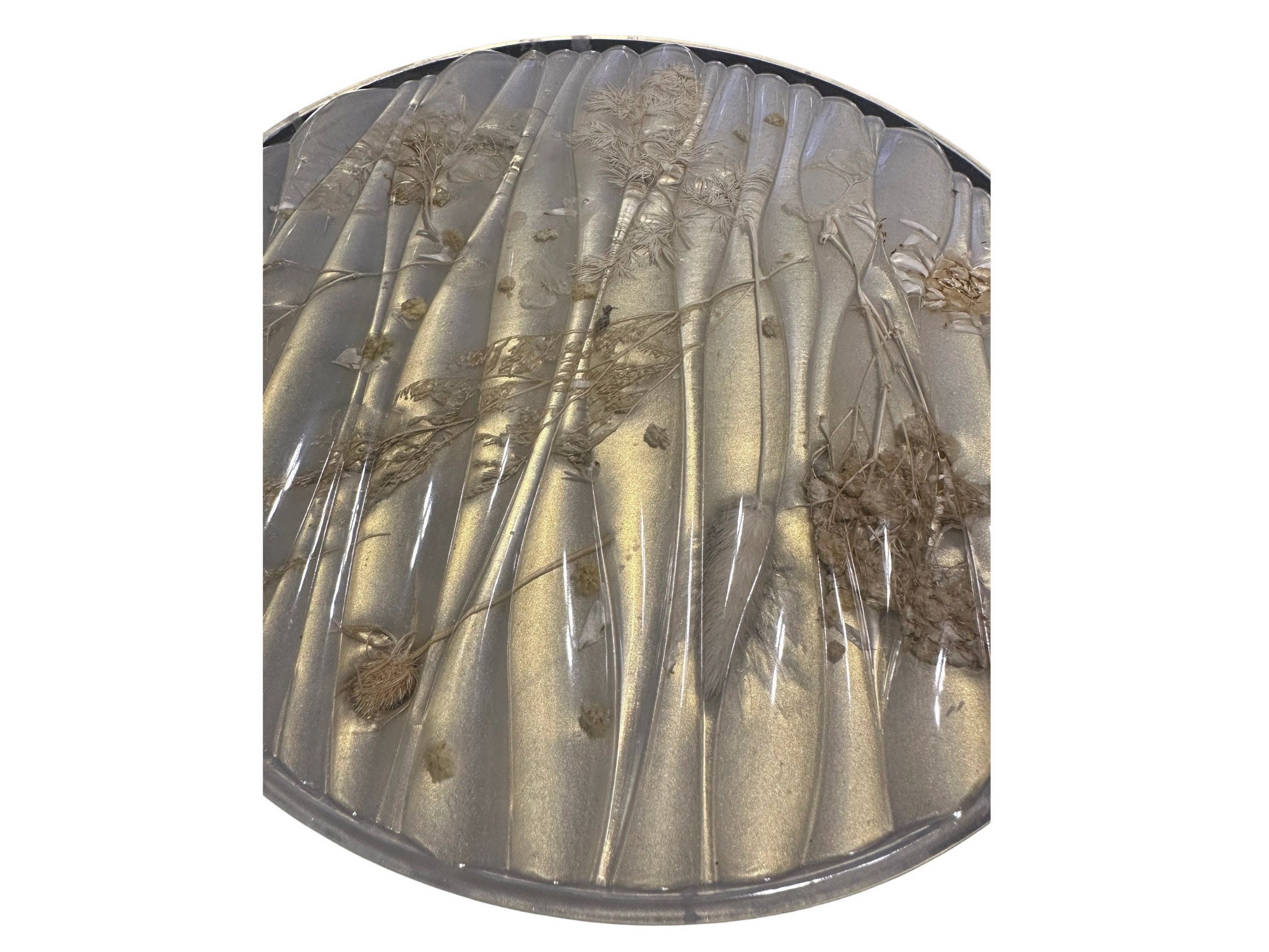Elegant Resin Top Lazy Susan Spinner With Botanical Design 11.5 Inches ...