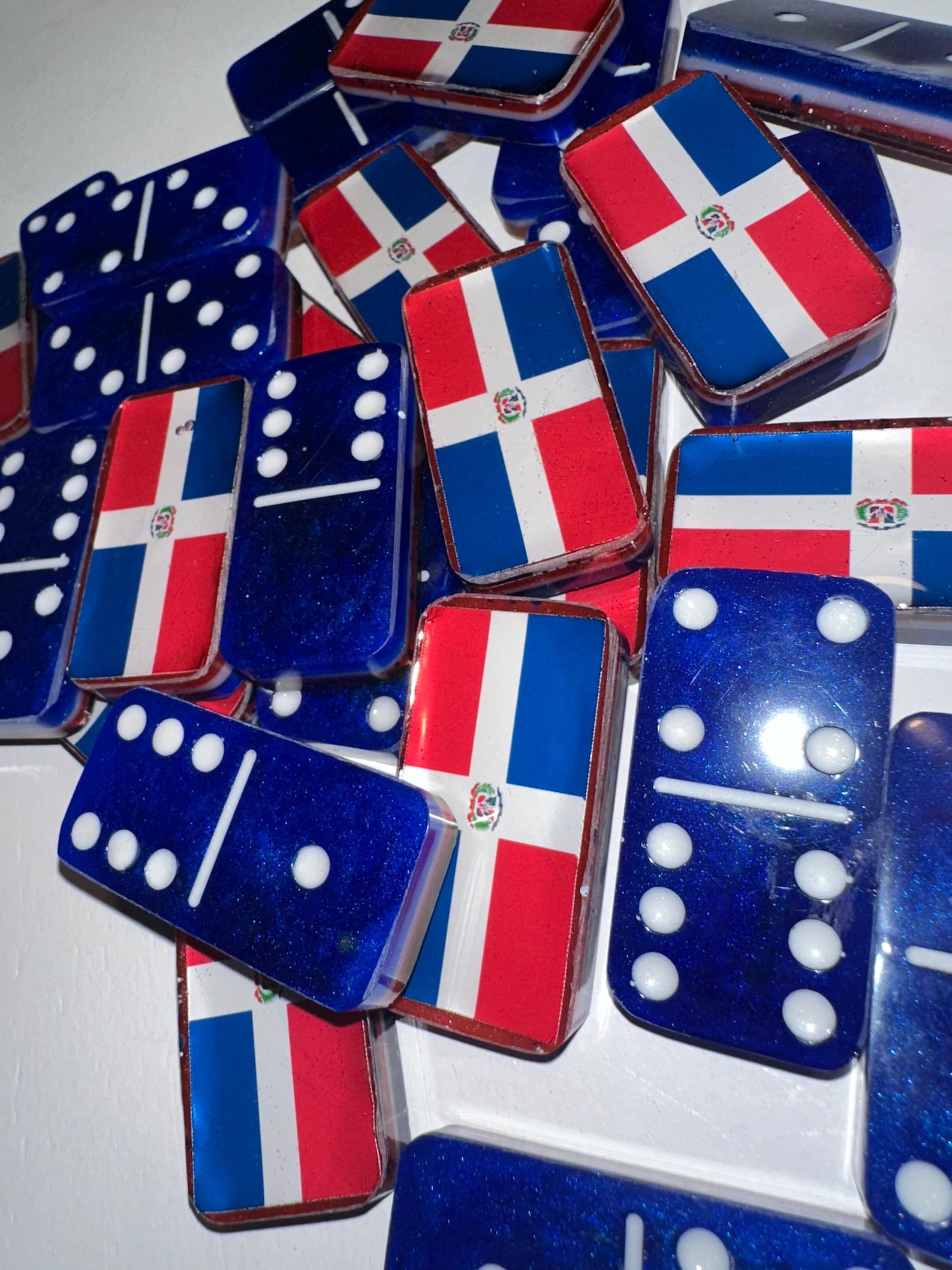 Dominican Republic Flag Domino Set - Handmade Resin Dominoes - Etsy