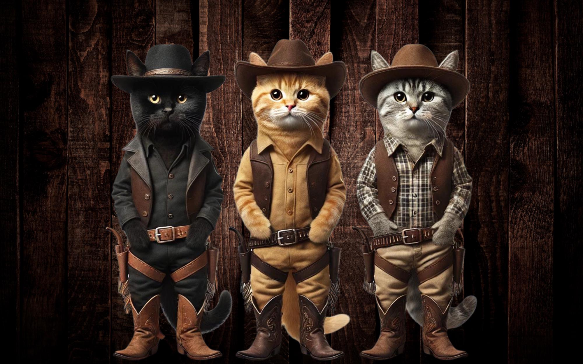Cowboy Cats Digital Download | Cute Cowboy Cat Illustration | Tumbler ...