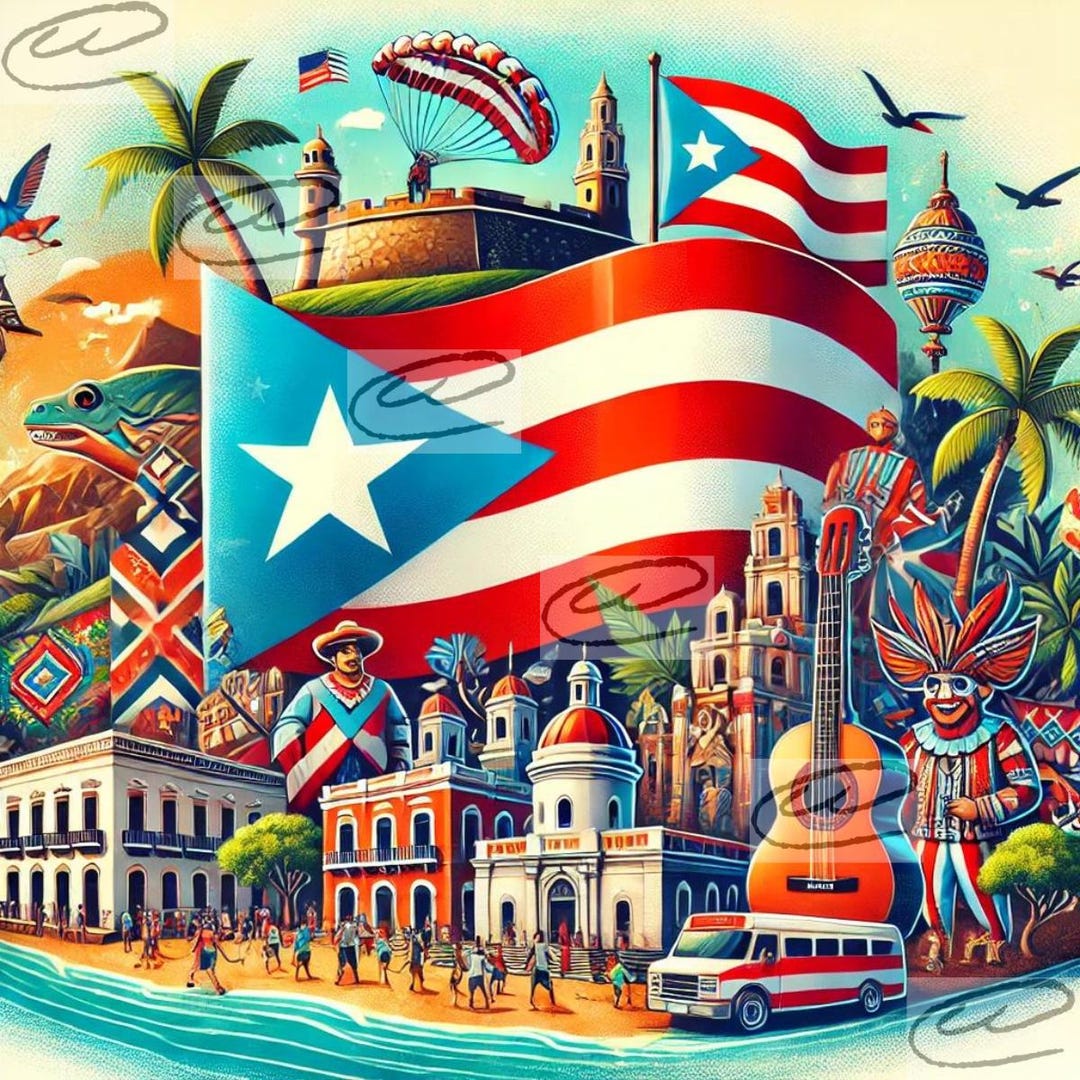 Puerto Rico Pride Digital Download | Vibrant Puerto Rican Culture Art ...
