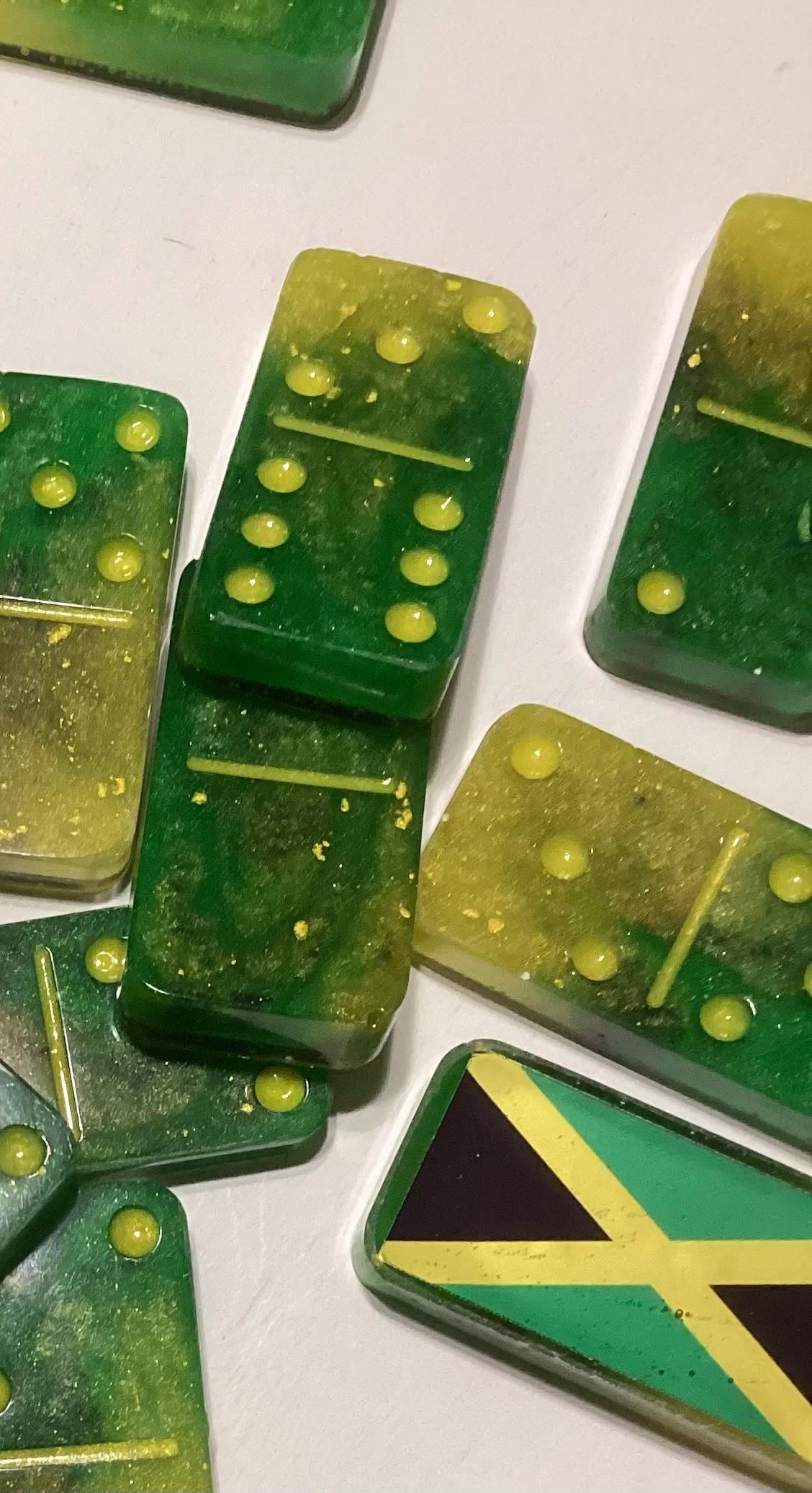 Custom Jamaican-themed Domino Set - Handmade Resin Dominoes - Etsy