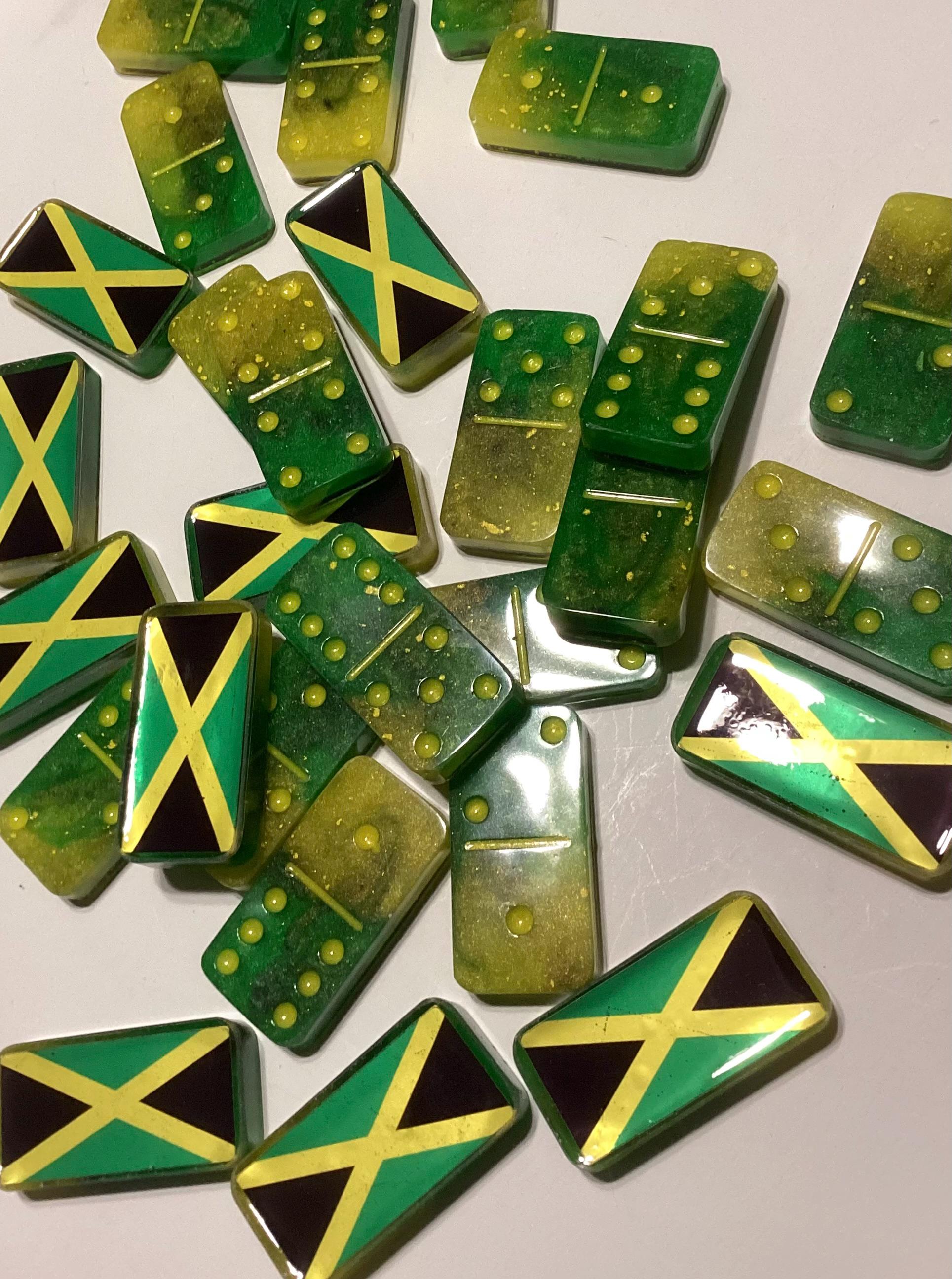 Custom Jamaican-themed Domino Set - Handmade Resin Dominoes - Etsy