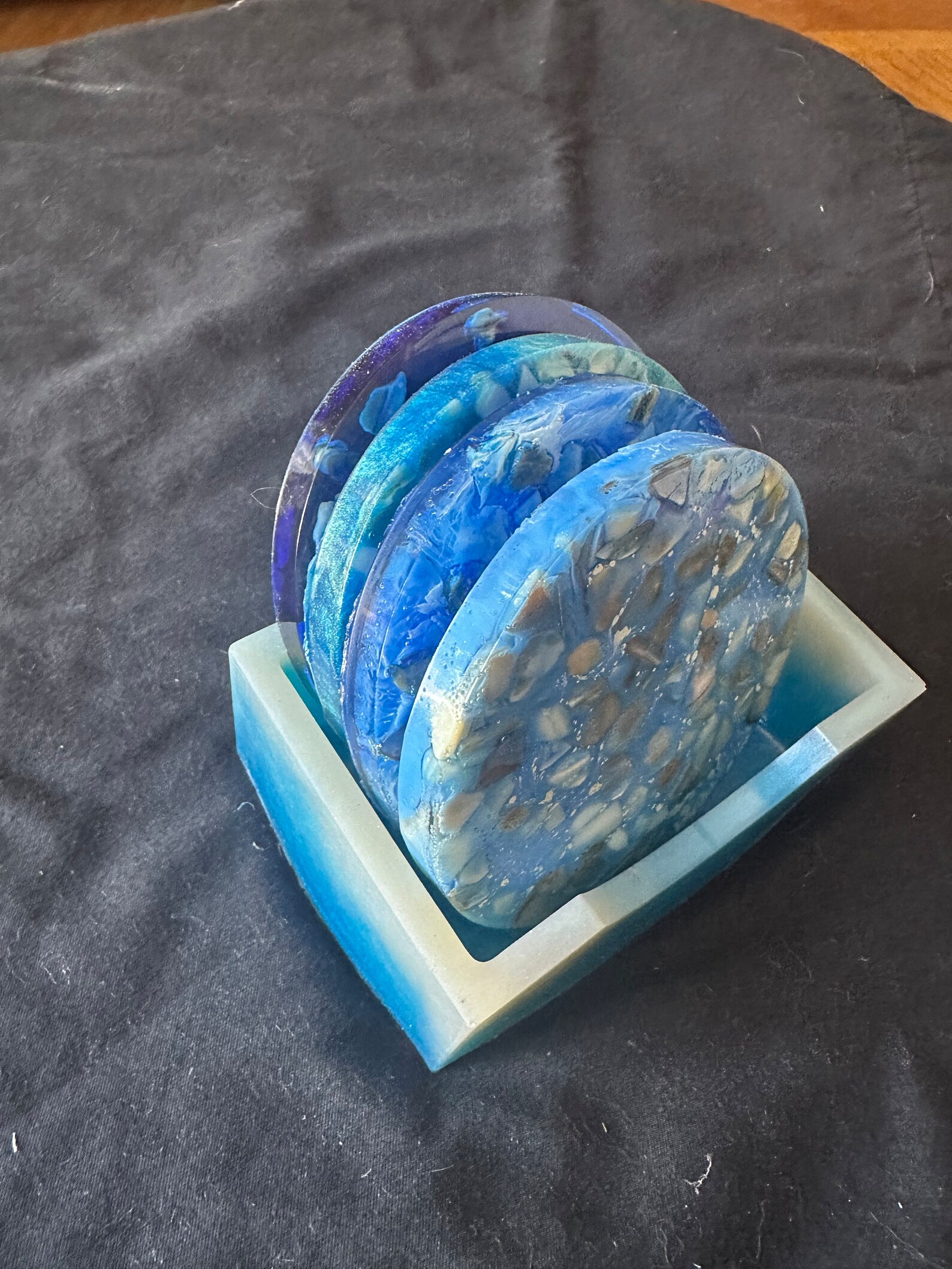 Handcrafted Resin Ocean Theme Coasters With Holder - Set of 4 - Etsy